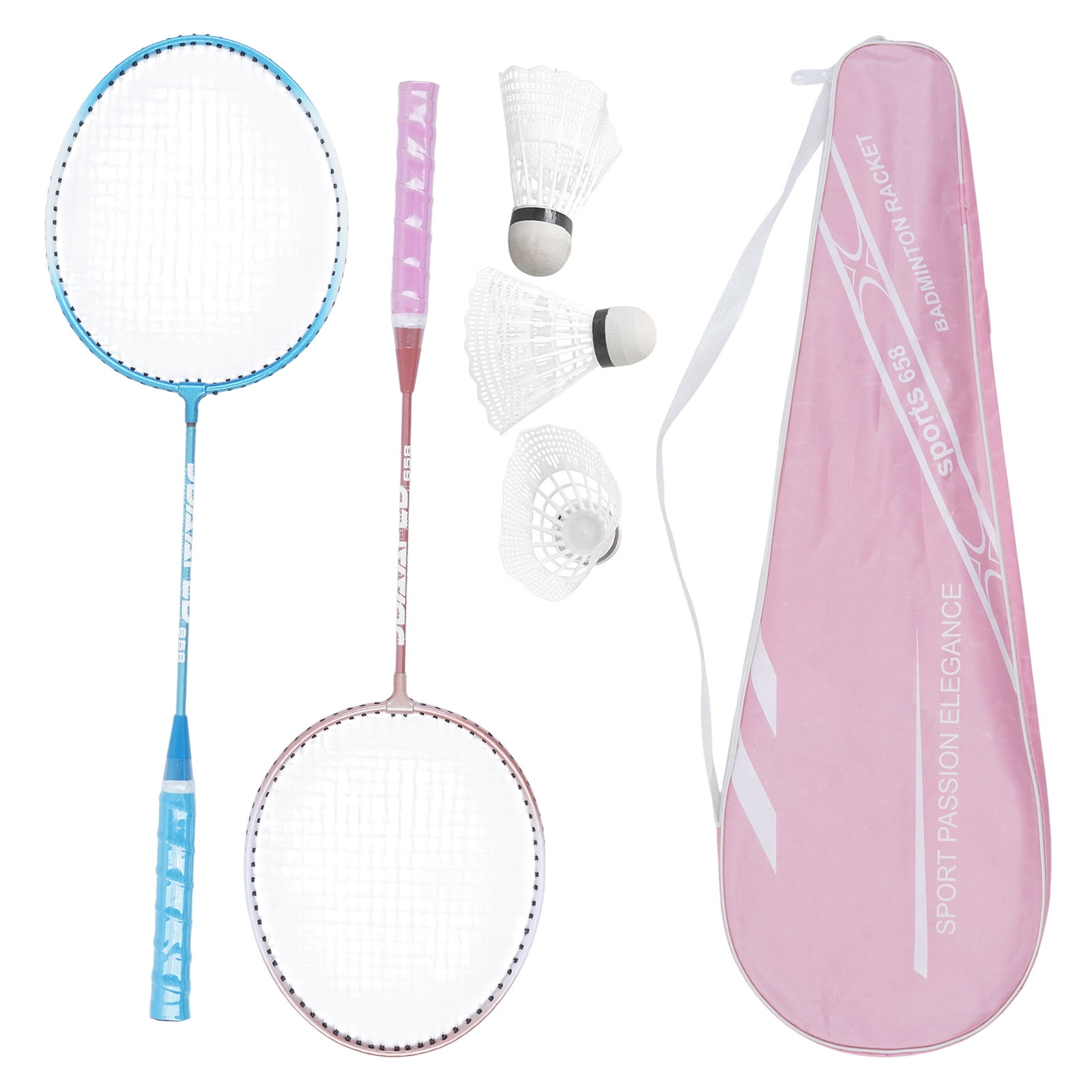 1Pair Professional Badminton Rackets 2 Player Light Weight Badminton ...