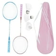 1Pair Professional Badminton Rackets 2 Player Light Weight Badminton ...