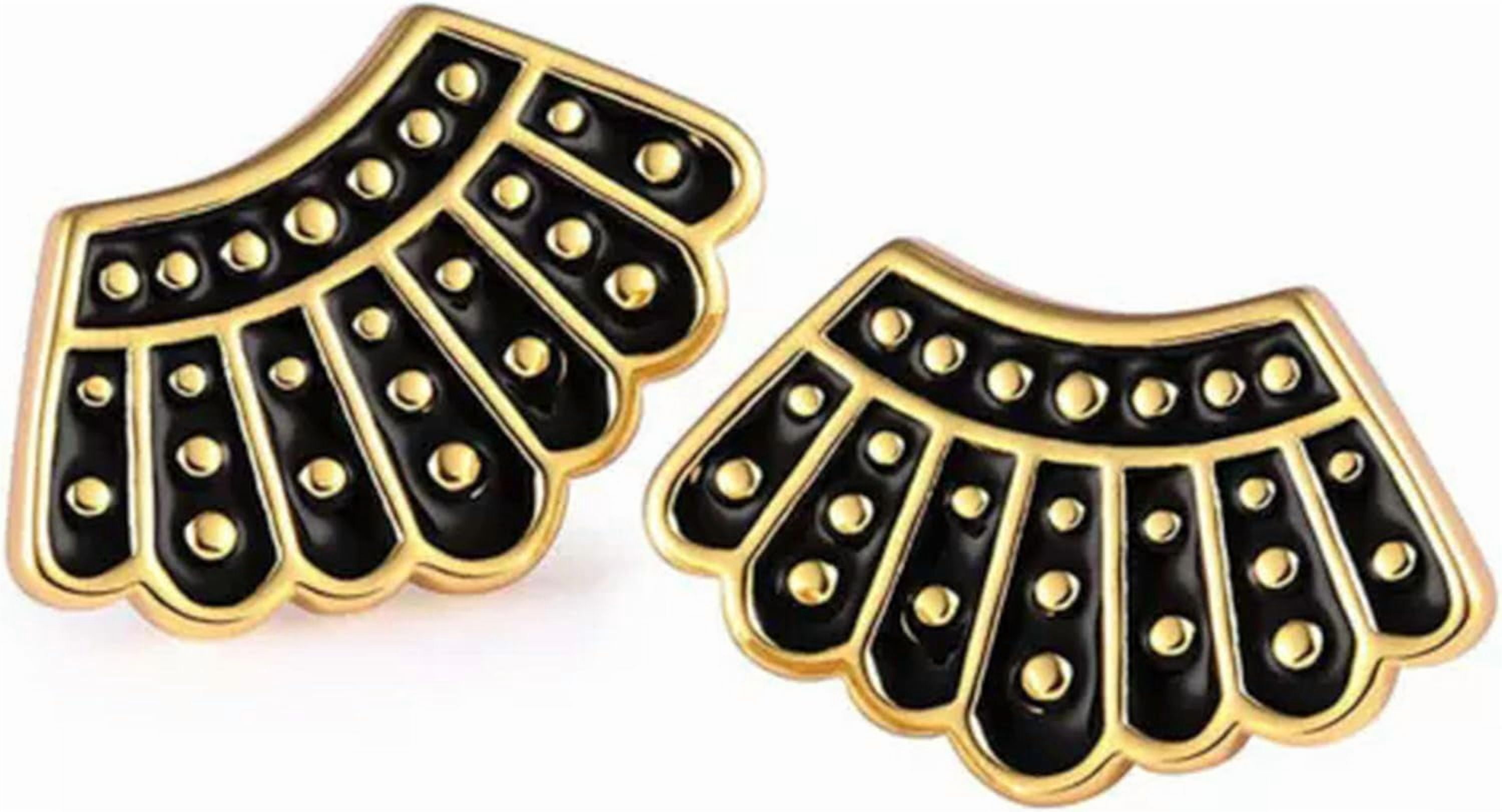 1Pair RBG Dissent Excellent Collar Ear Studs Dangle Drop Earrings ...
