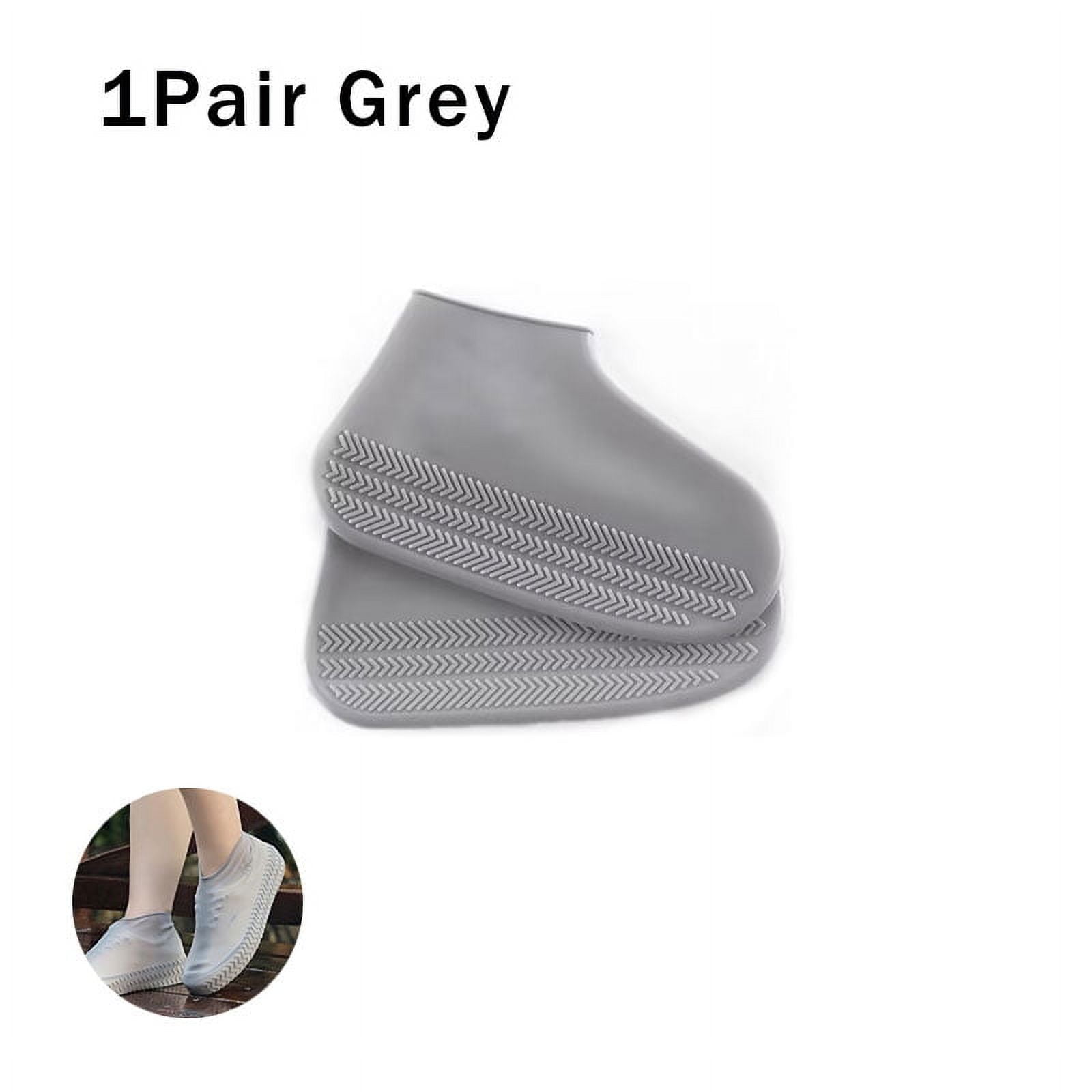 1Pair Reusable Waterproof Rain Shoes Covers Silicone Outdoor Rain Boots ...