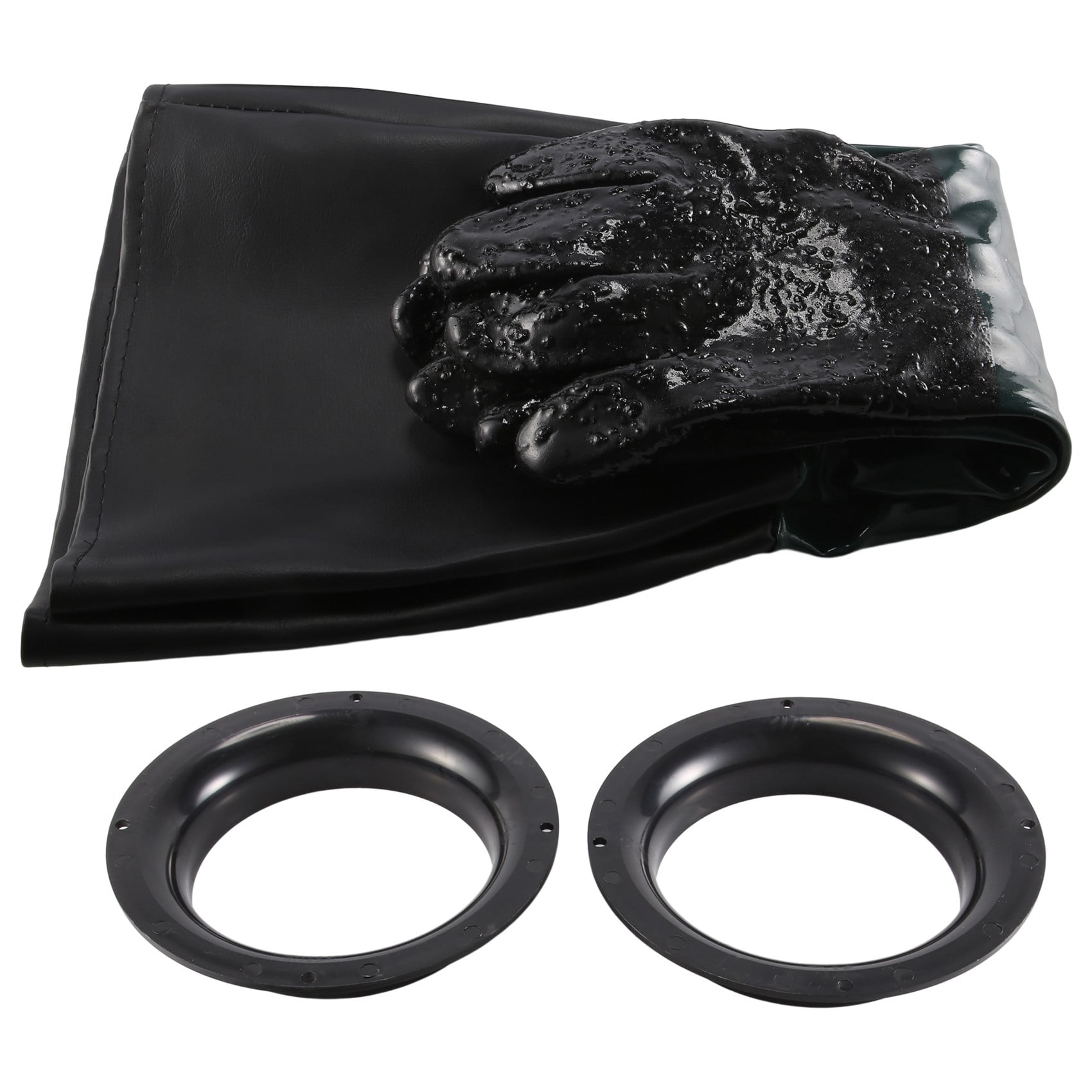 1Pair Rubber Sandblasting Gloves 60cm Heavy Duty Working Protective ...