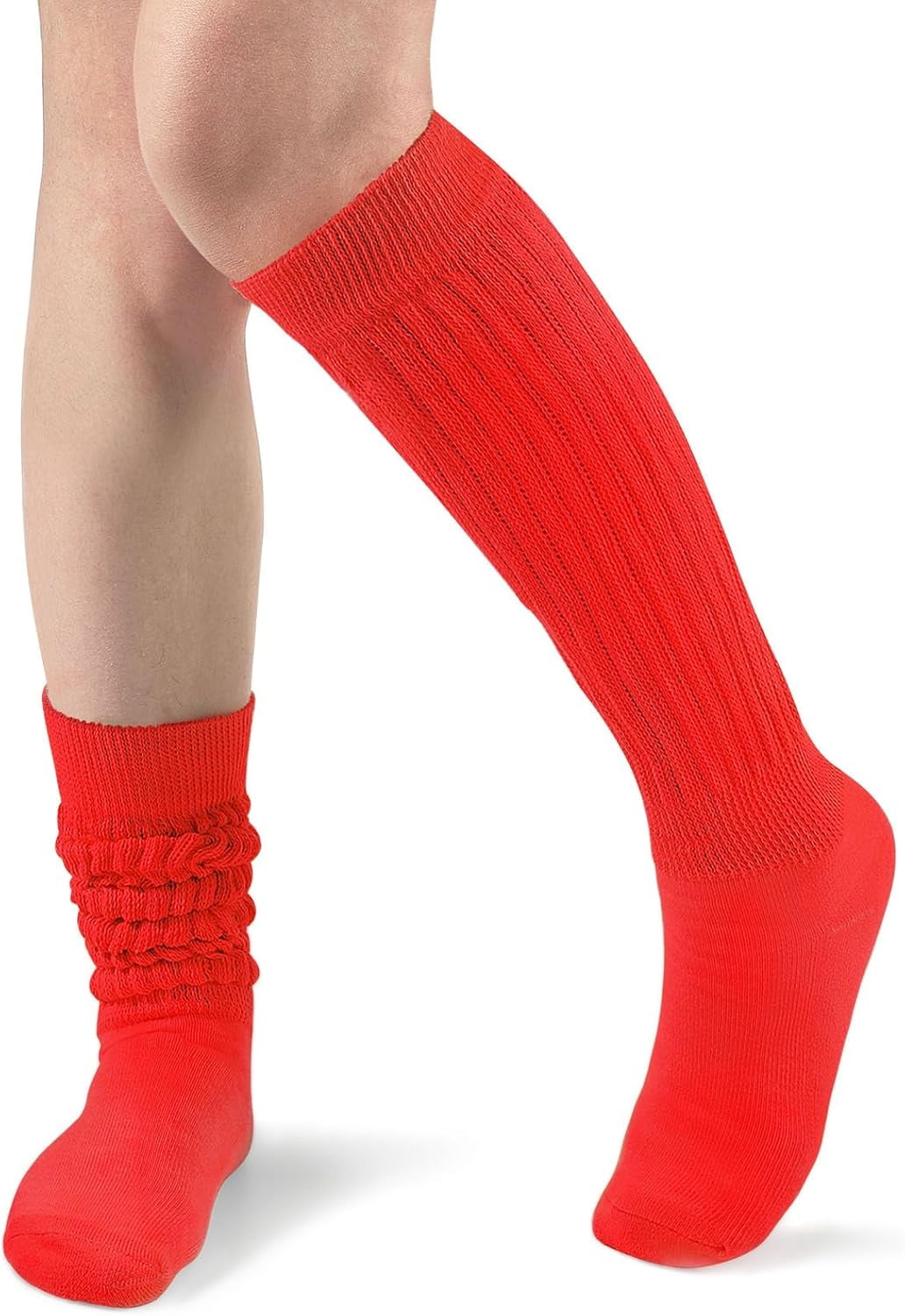 1Pair Slouch Socks Women Knit Knee High Boot Long Sock Cotton Tube Scrunch Sock for Women ...