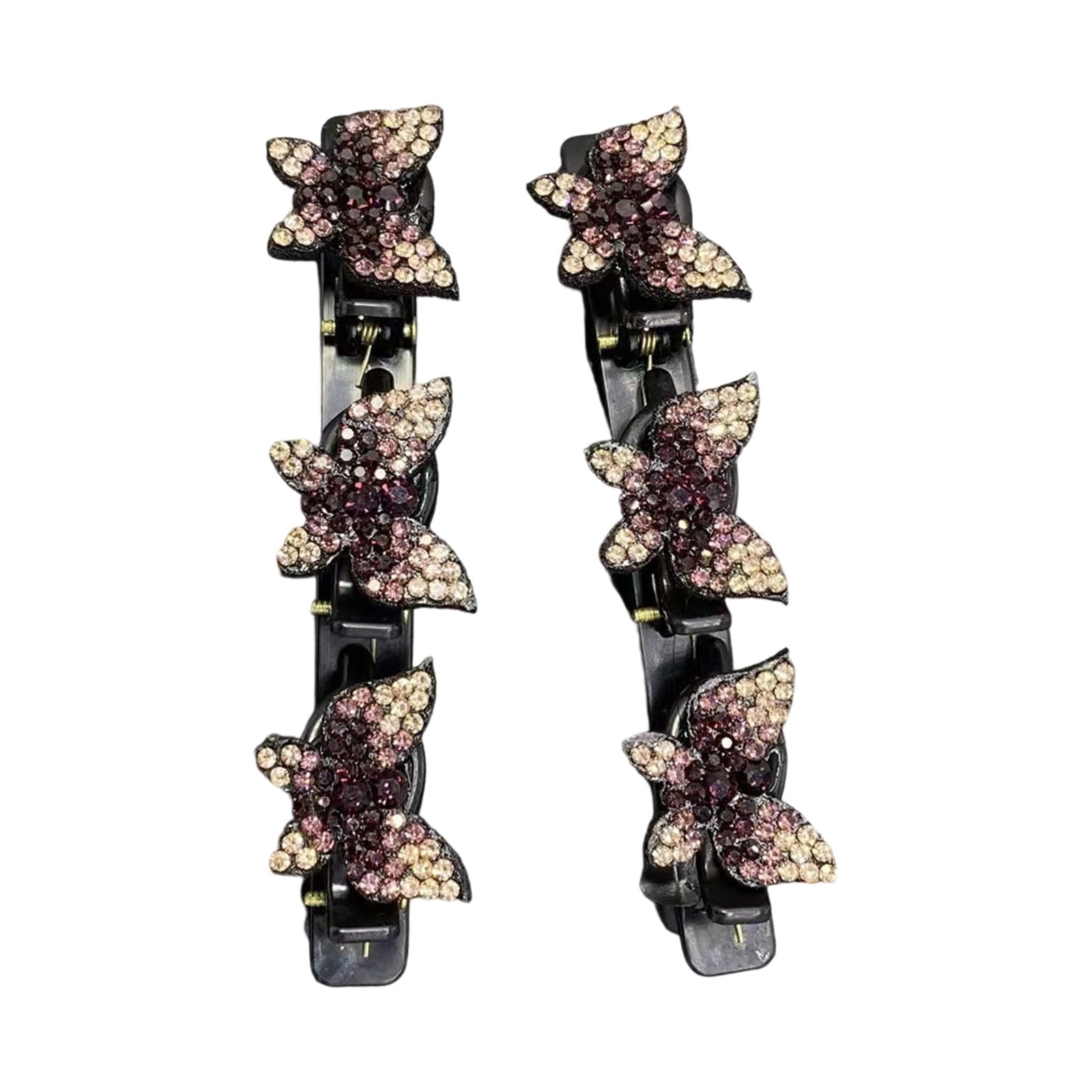 1Pair Sparkling Rhinestones Acrylic Hair Clip Secure Flyaways With ...