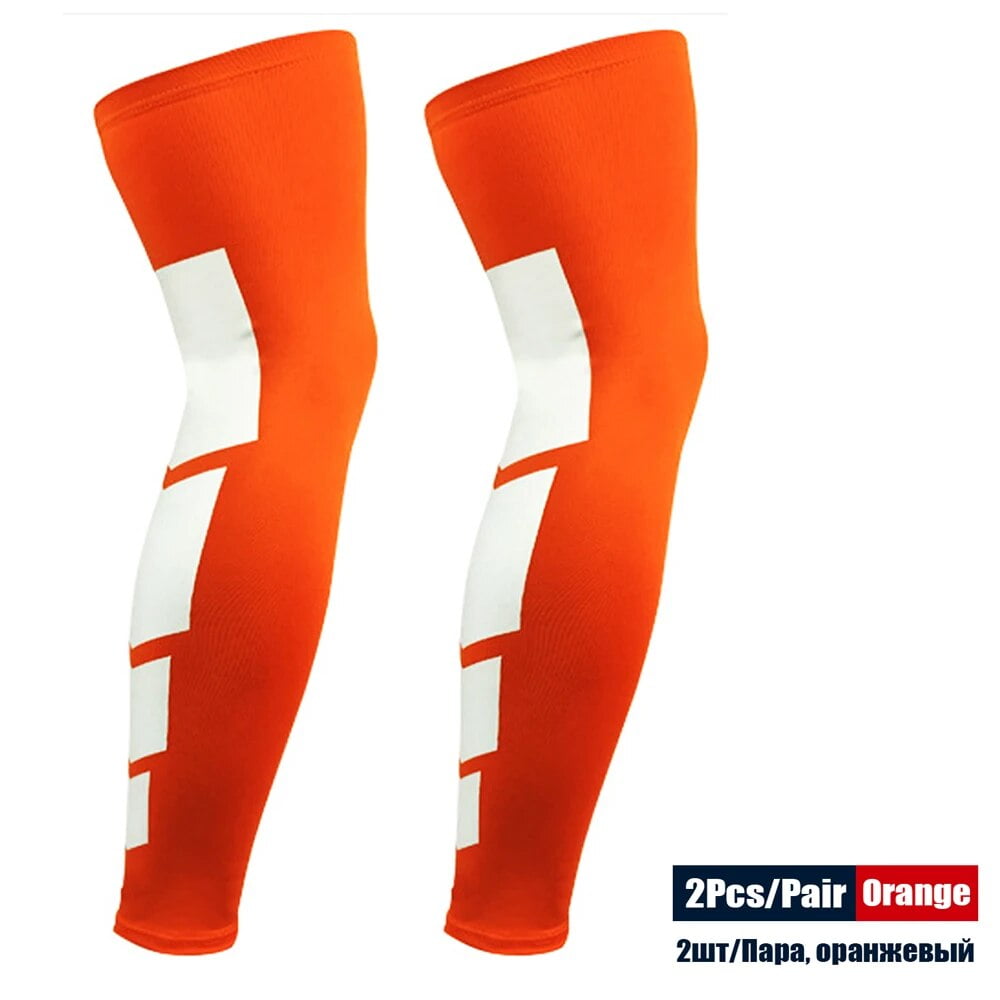 1Pair Sport Anti-slip Full Length Compression Leg Sleeves Calf Shin ...