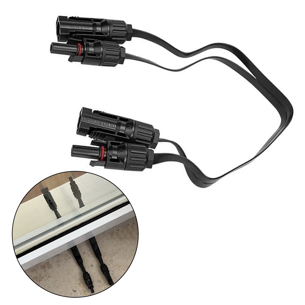 1Pair Super Flat Solar Flexible Cable Solar Panel Connector Adapter 0 ...