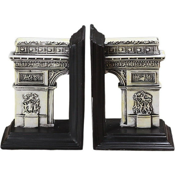 1Pair Triumphal Arch Pattern Bookends Metal Book End Holder For ...