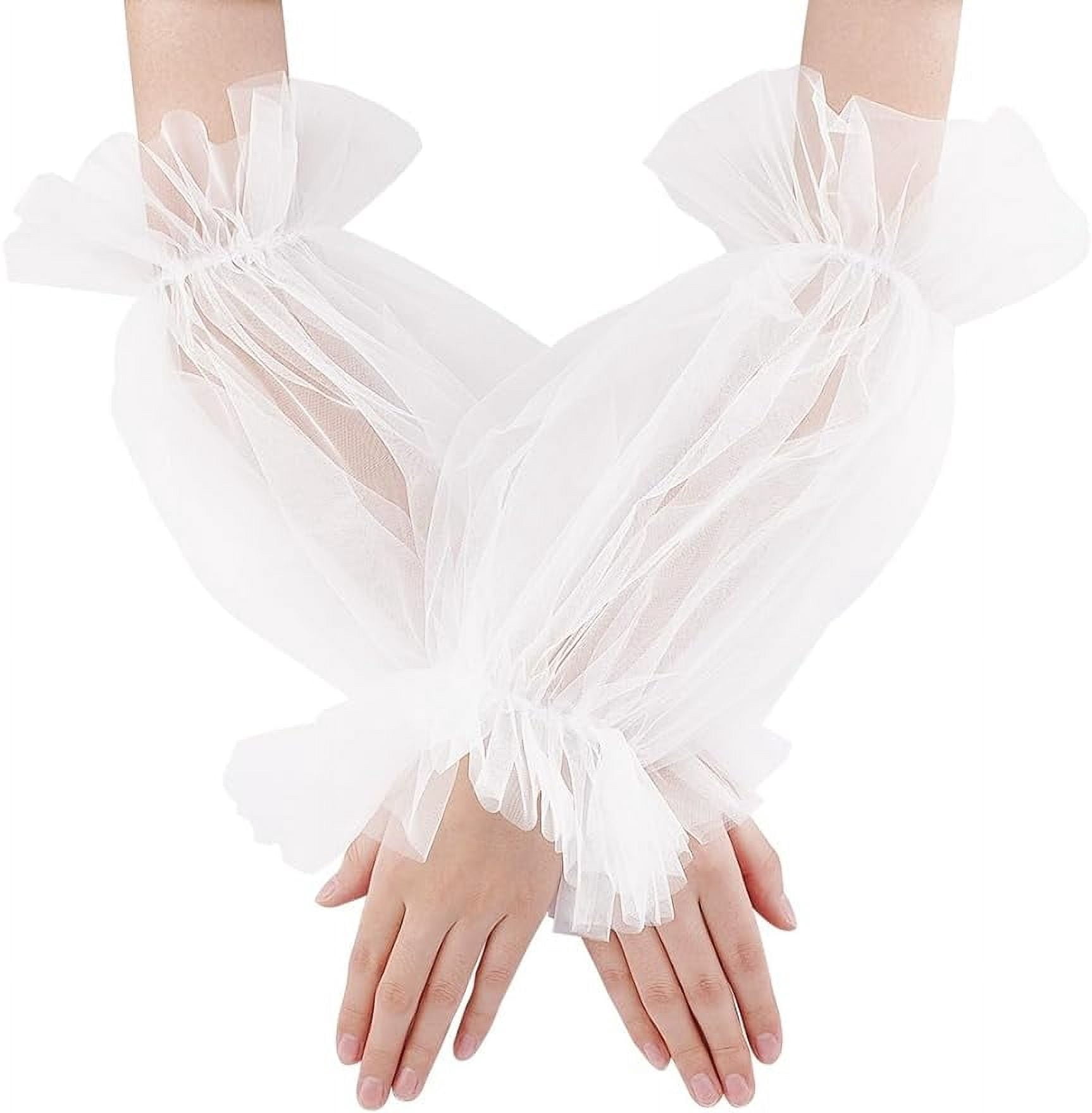 1Pair White Detachable Puff Sleeves Lace Removable Puffy Sleeves for ...