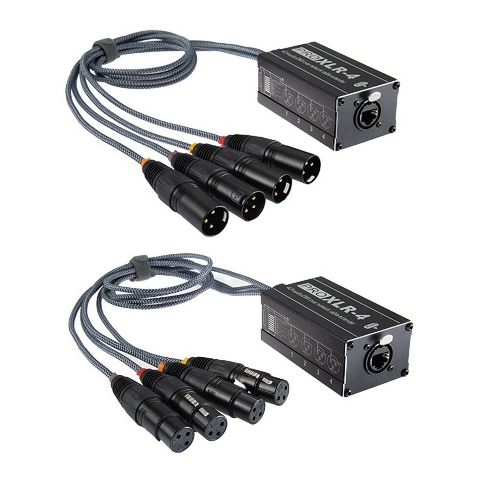 1Pair XLR Male/Female 4 Channel Snake 3Pin XLR/ to Ethercon RJ45 Cat5 ...