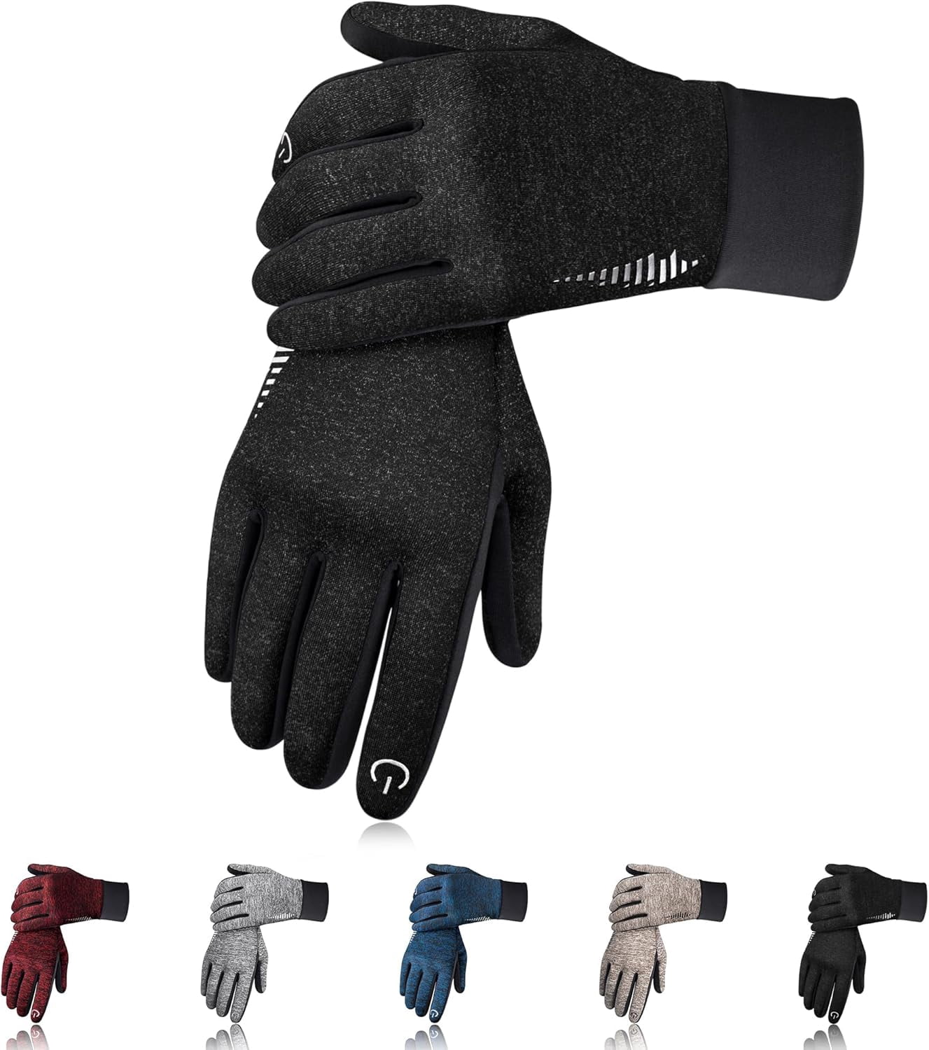 1Pairs Lightweight Winter Running Gloves, Touch Screen & Anti-Slip Warm ...