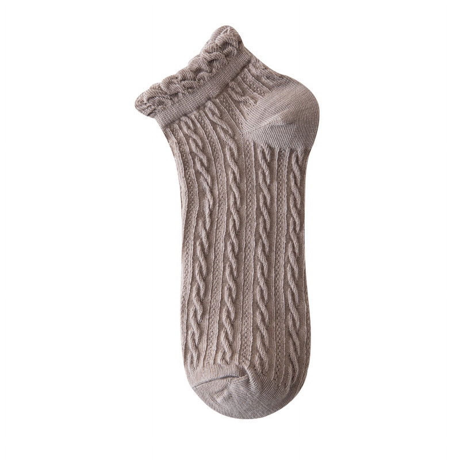 1Pairs Outdoor Women's Lace Socks Solid Color Sweet Fried Dough Twists ...