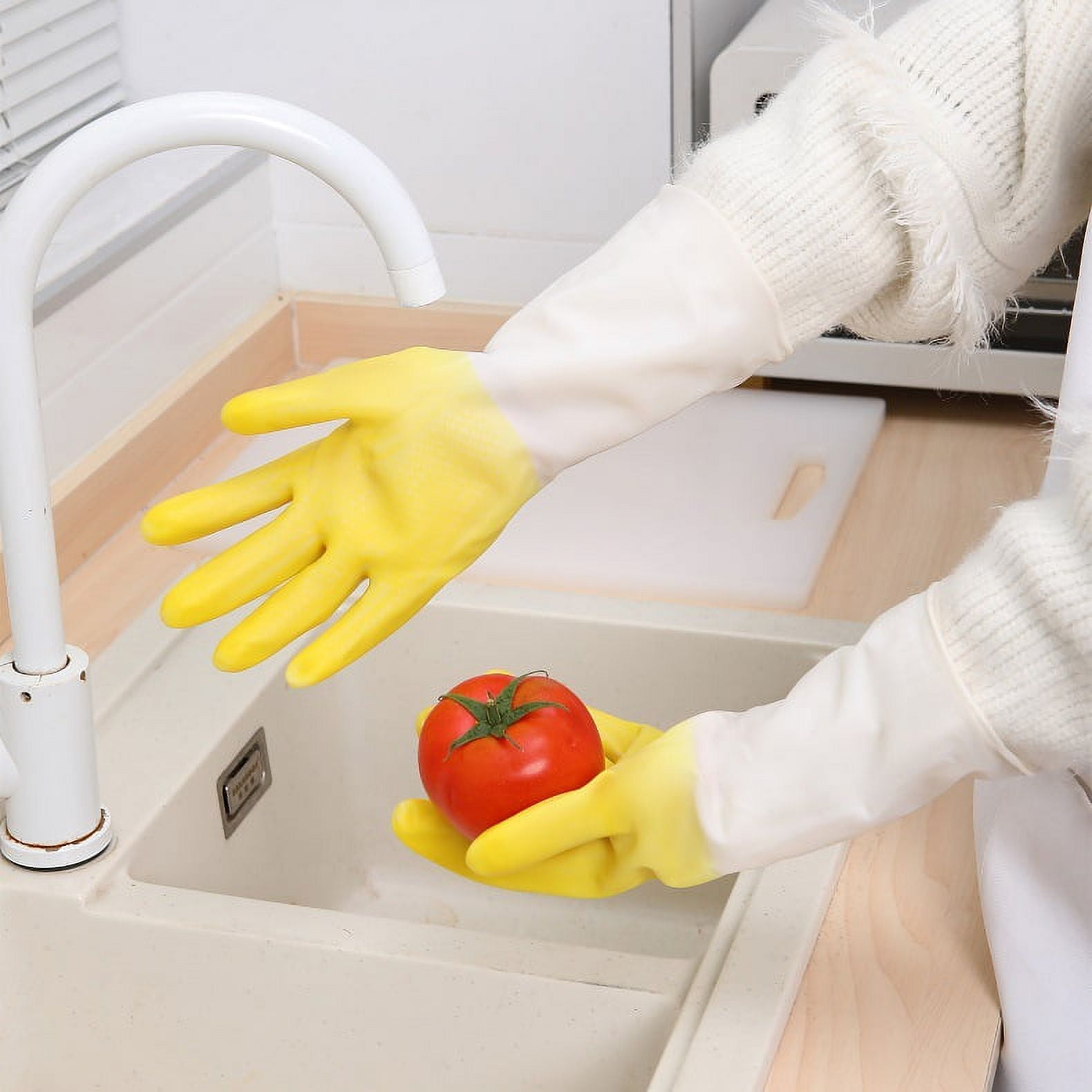 1Pairs Silicone Cleaning Gloves Dishwashing Cleaning Gloves Scrubber ...
