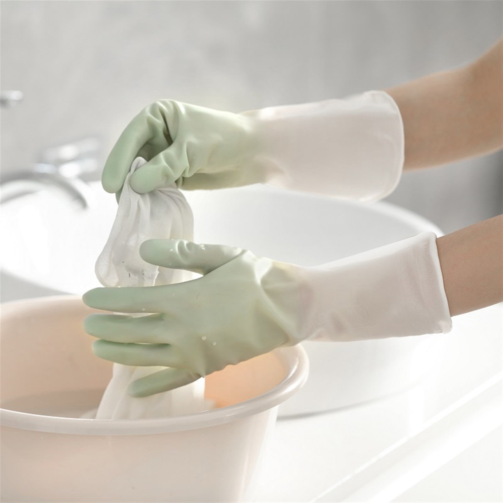 1Pairs Silicone Cleaning Gloves Dishwashing Cleaning Gloves Scrubber ...