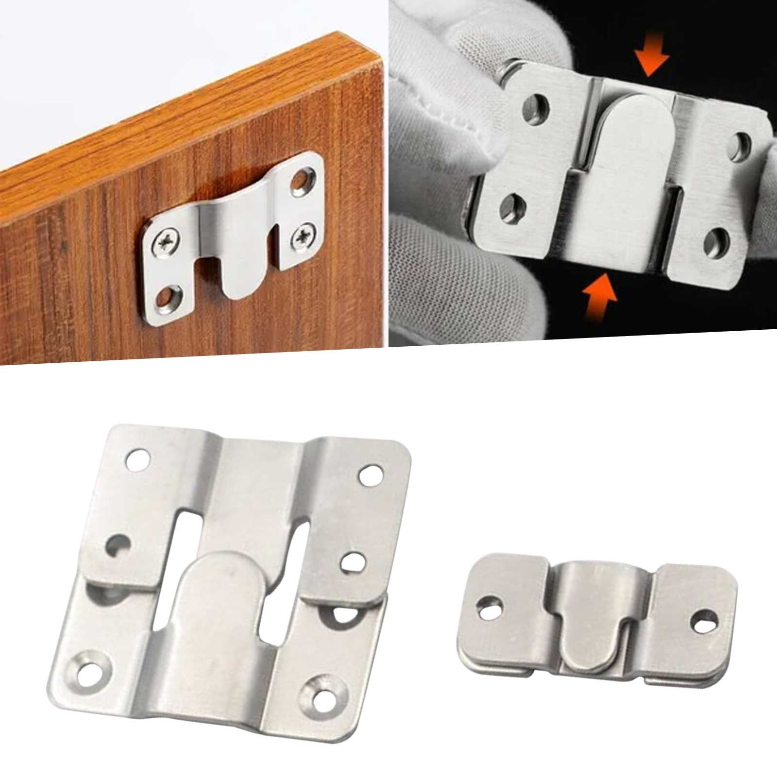 1Pairs Stainless Steel Interlock Hanging Buckle Flush Concealed Mount ...