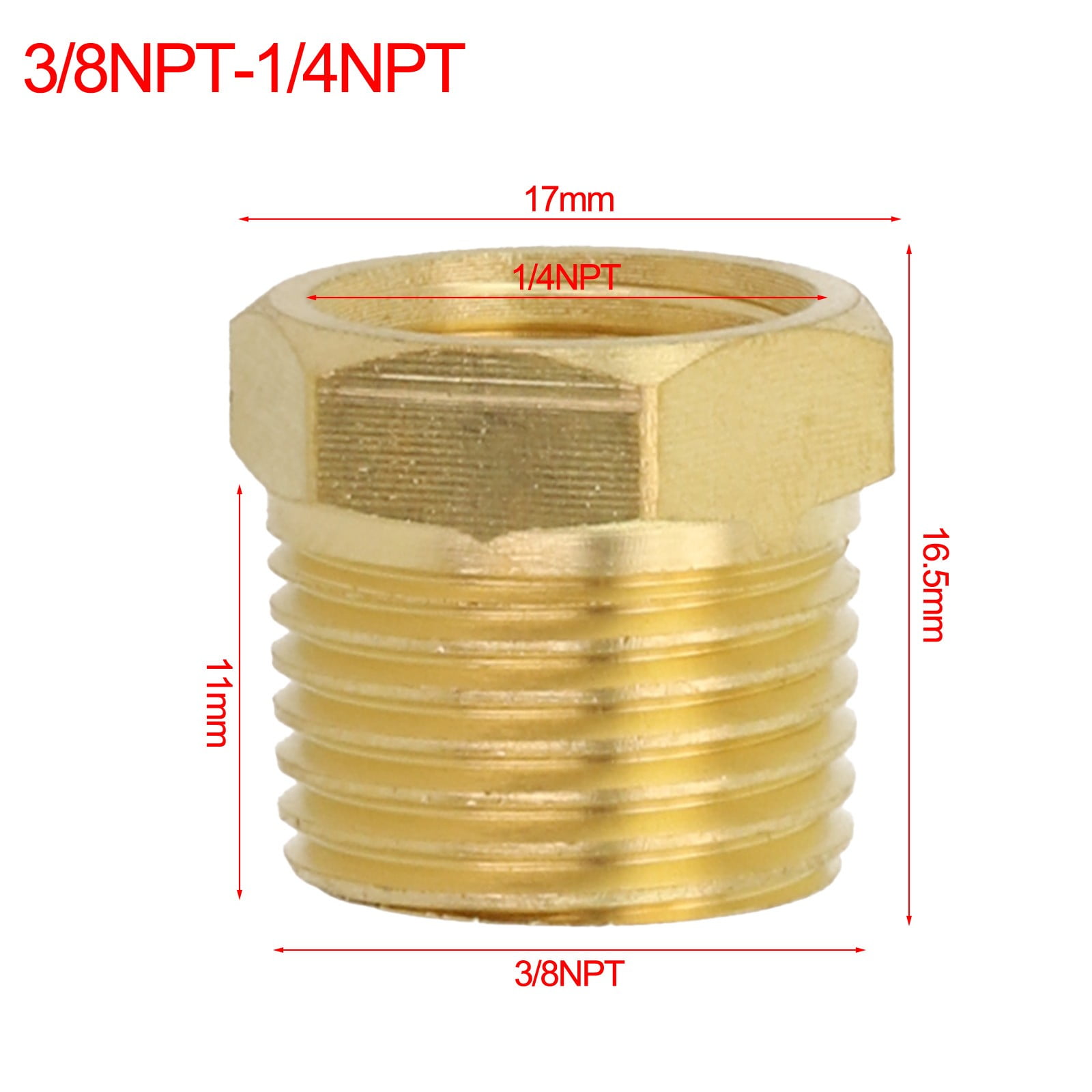 1Pc 1/8Npt-1/4Npt 3/8Npt-1/4Npt1/2Npt-3/8Npt Brass Pipe Fitting ...