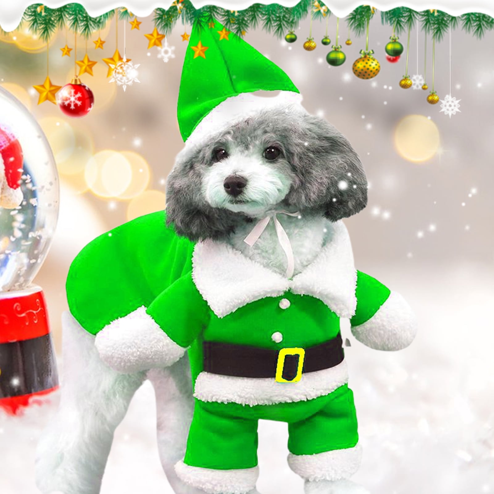 1Pc/1 Set Dog Christmas Costume, Dog Christmas Outfit with Hat Dog ...