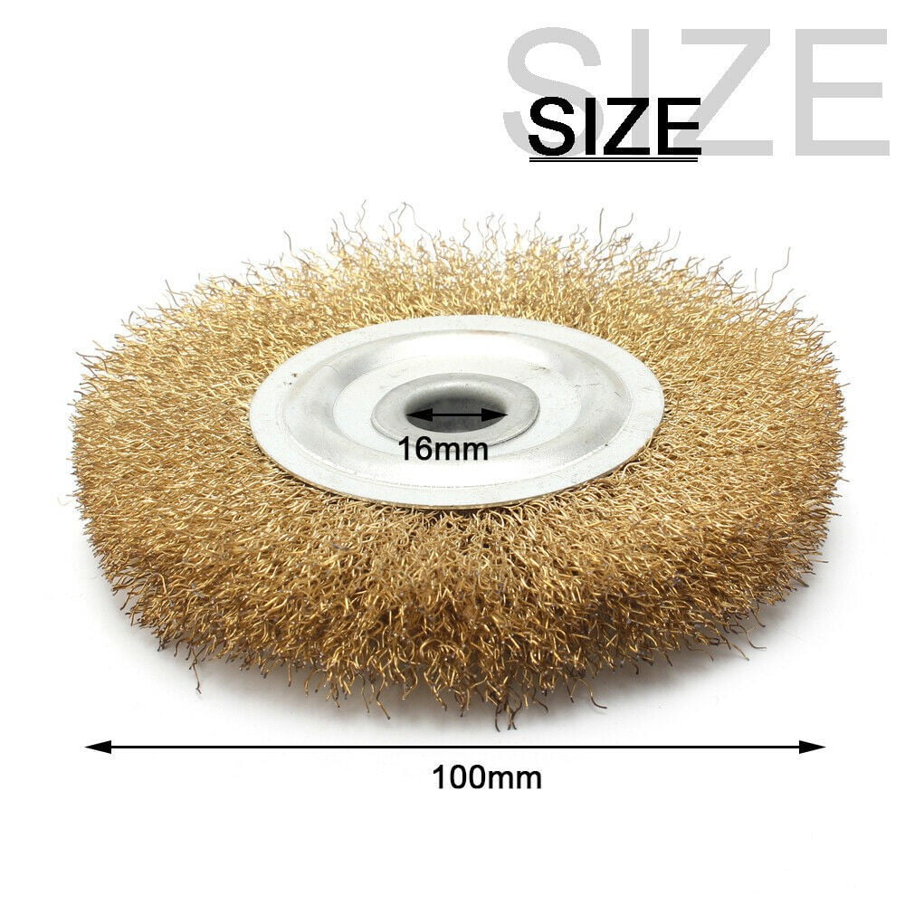1Pc 100-250Mm Soft Flat Brass Copper Wire Brush Polishing Wheel Crimped ...