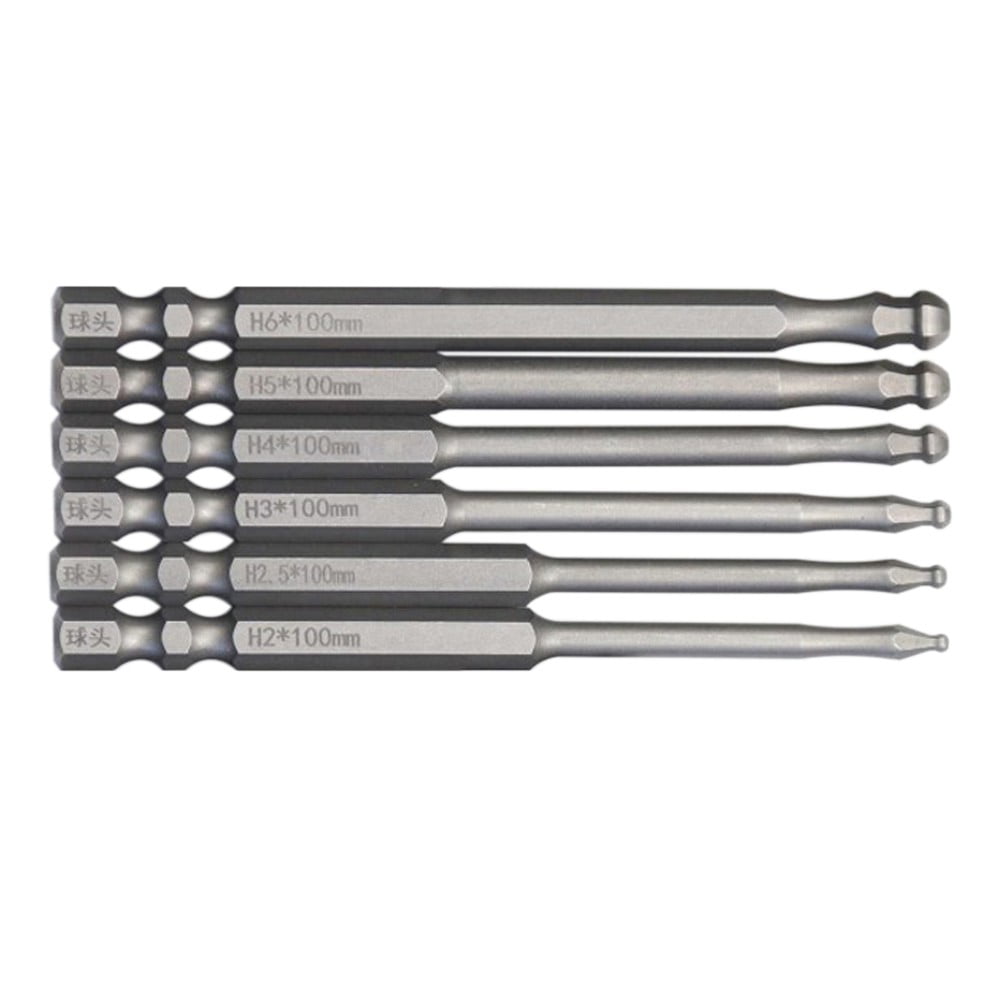 1Pc 100Mm Long Ball End Hex Screwdriver Bit Metric Hex Bit Magnetic ...