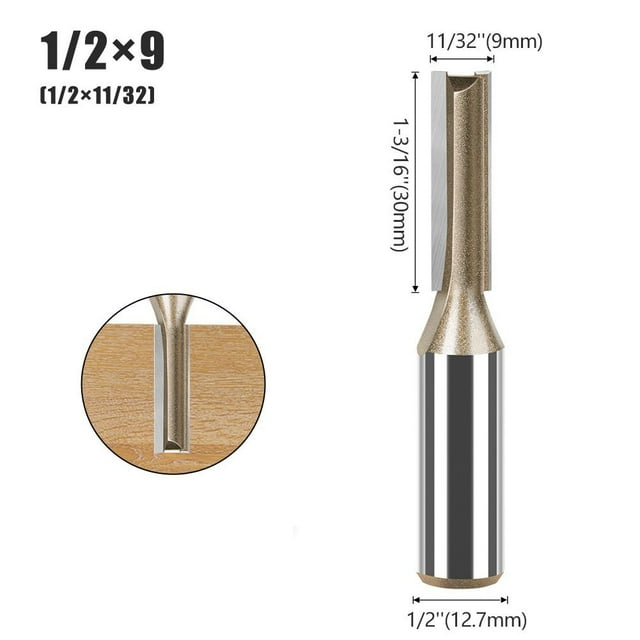 1Pc 12.7Mm H30Mm Straight Bit Two Flutes Router Bit Cnc Milling Cutter ...