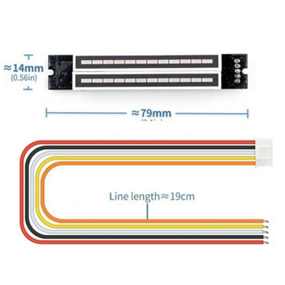1Pc 12-Bit Dual Channel Audio Led Indicators Adjustable Speed Vu Meter Spectrum Level Indicator ...