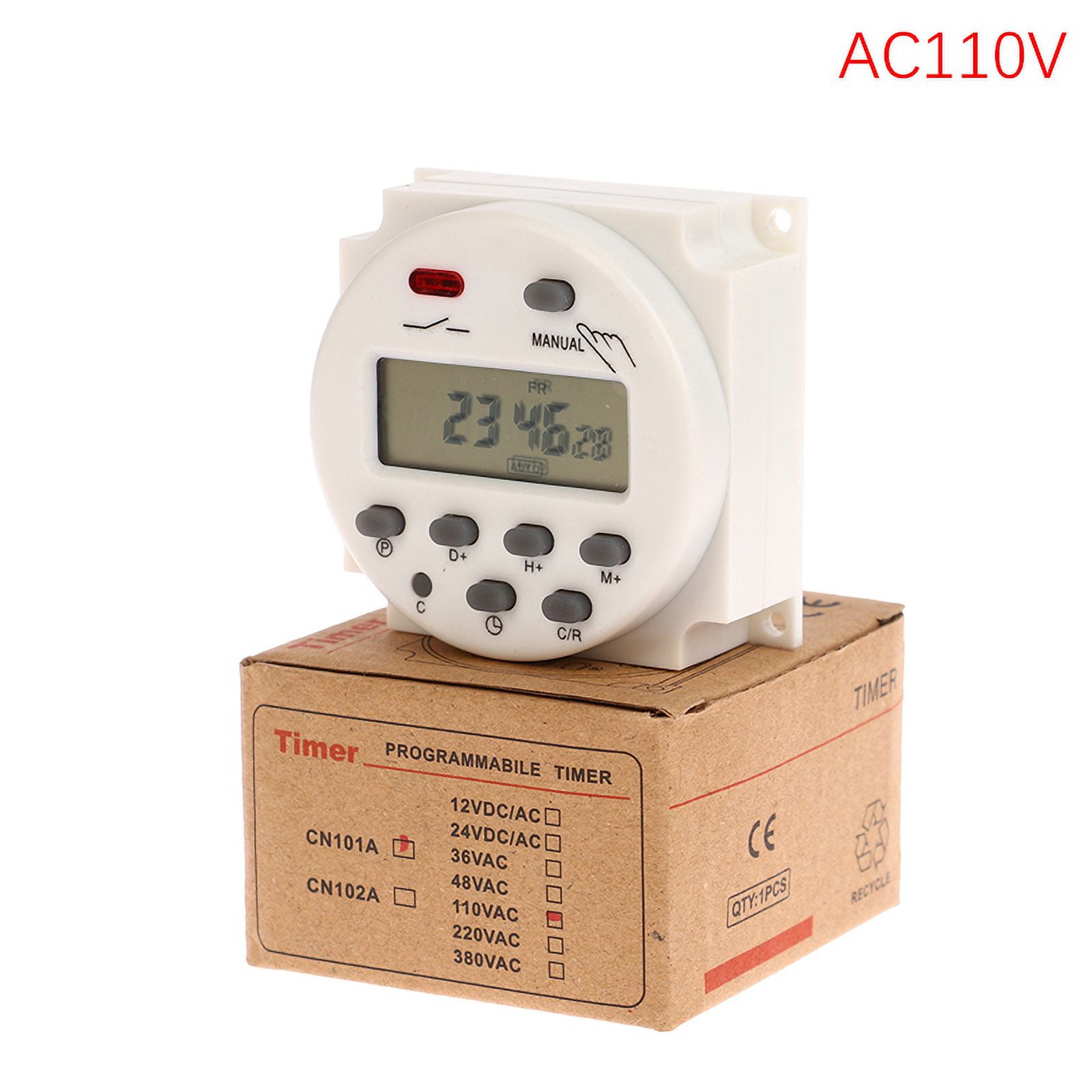 1Pc 12V 24V 110V 220V CN101A Digital LCD Power Timer Programmable Time ...