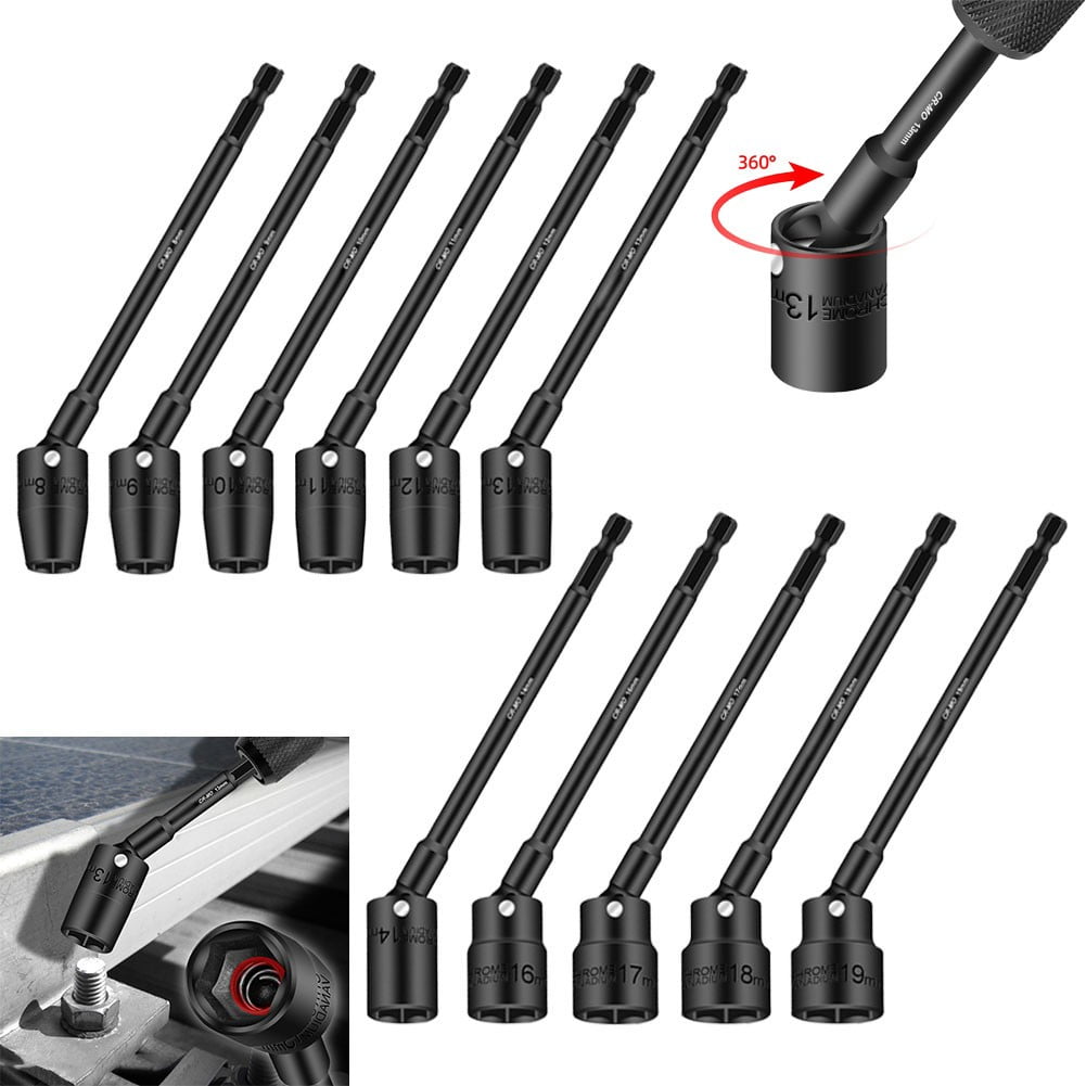1Pc 150mm Hex Socket Degree Rotatable H8-H19 Head Adapter For Electric ...