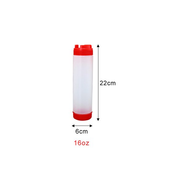 1Pc 16 20 24 Oz Big Capacity Plastic Sauce Bottles Double Head Squeeze ...