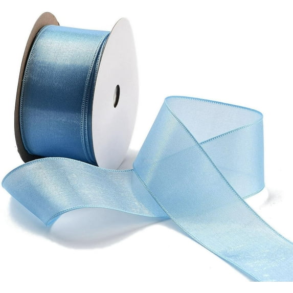 1Pc 18.29m Wired Satin Ribbon Fabric Ribbons Polyester Handmade Frayed ...