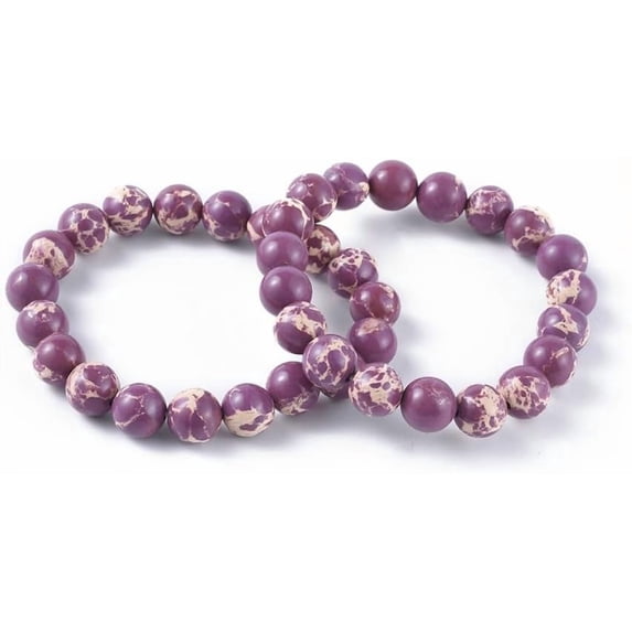 1Pc 2.1Inch Regalite Beaded Bracelets Stone Beaded String Elastic ...