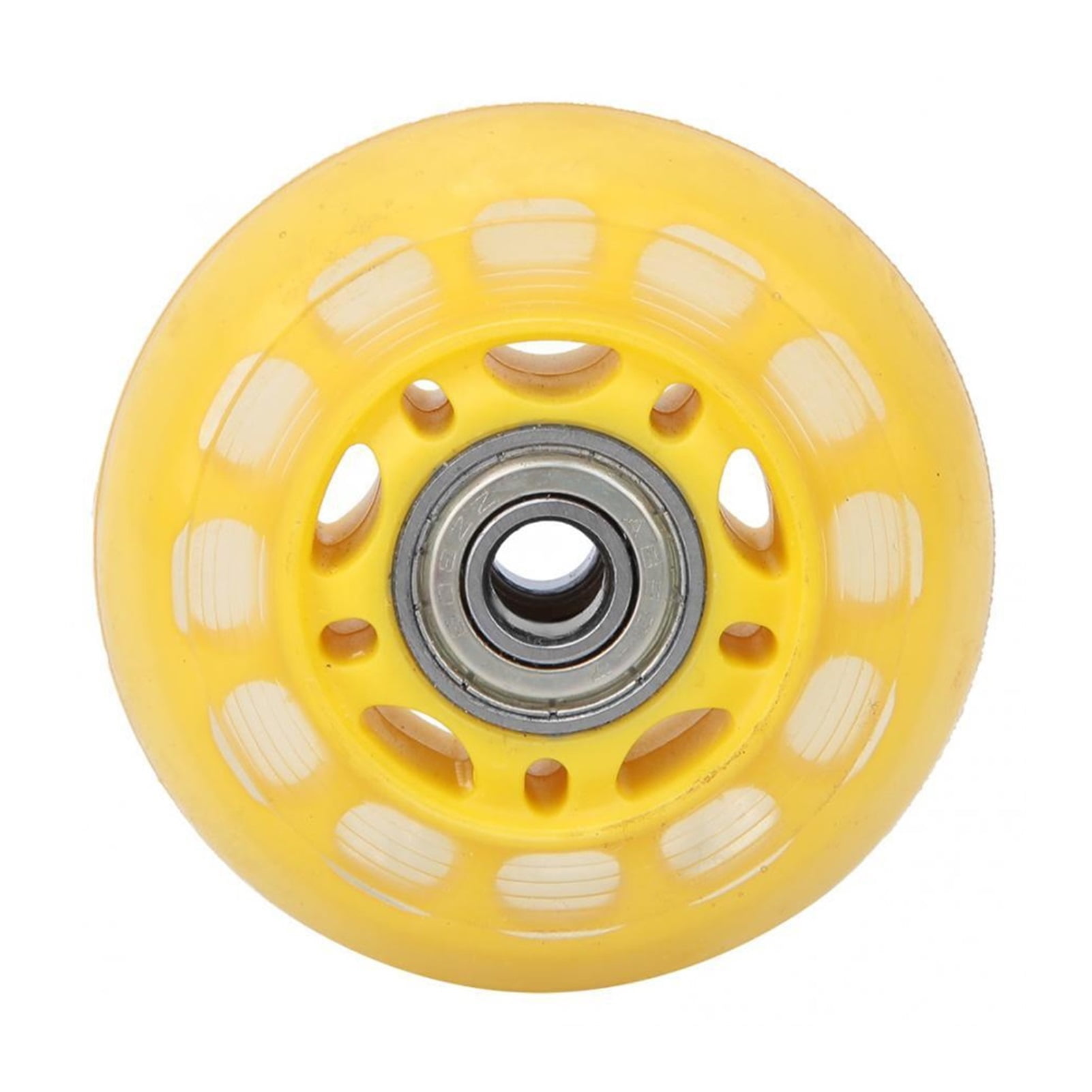1Pc 2.5in Yellow PU Mute Caster Wheel Luggage Cart Roller Skate Caster ...