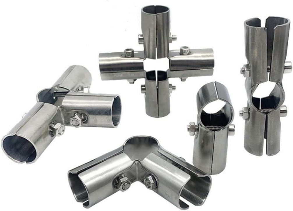 1Pc 25mm Round Pipe Joint Stainless Steel Tube Connector Clothes ...