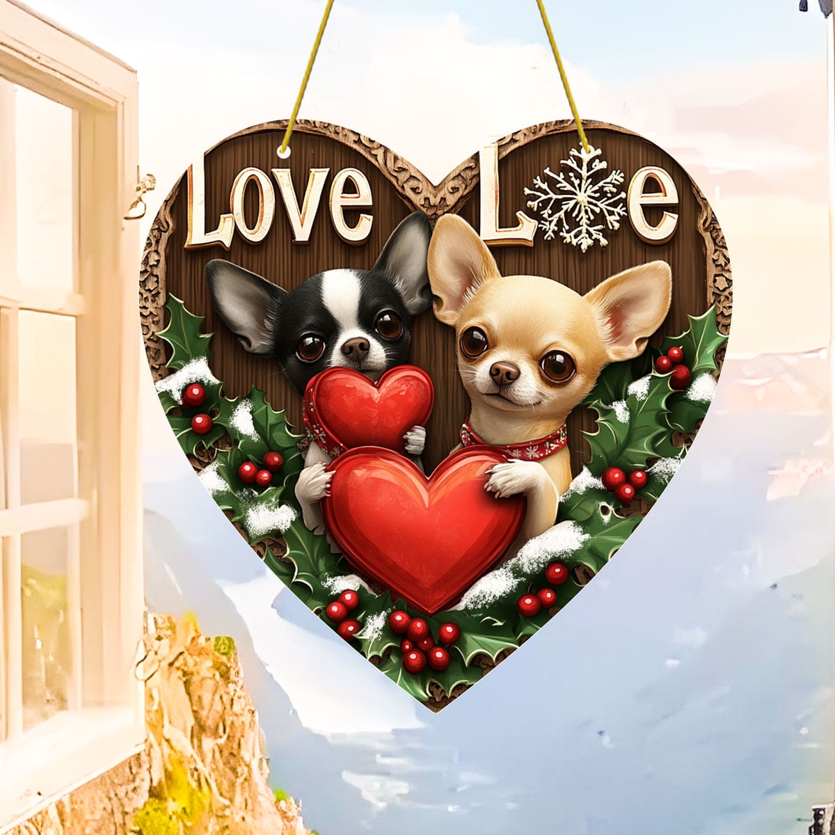 1Pc 2D Flat Acrylic, ‘Munchkin Dog Snow Mood’ suncatchers acrylic ...