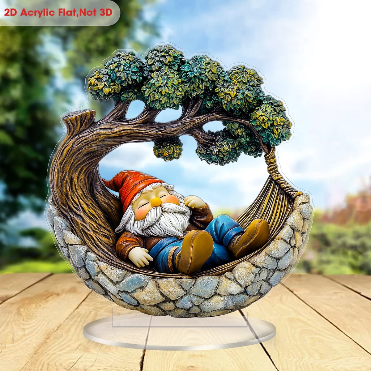 1Pc 2D Flat Acrylic, sleeping elves under the tree, acrylic display ...