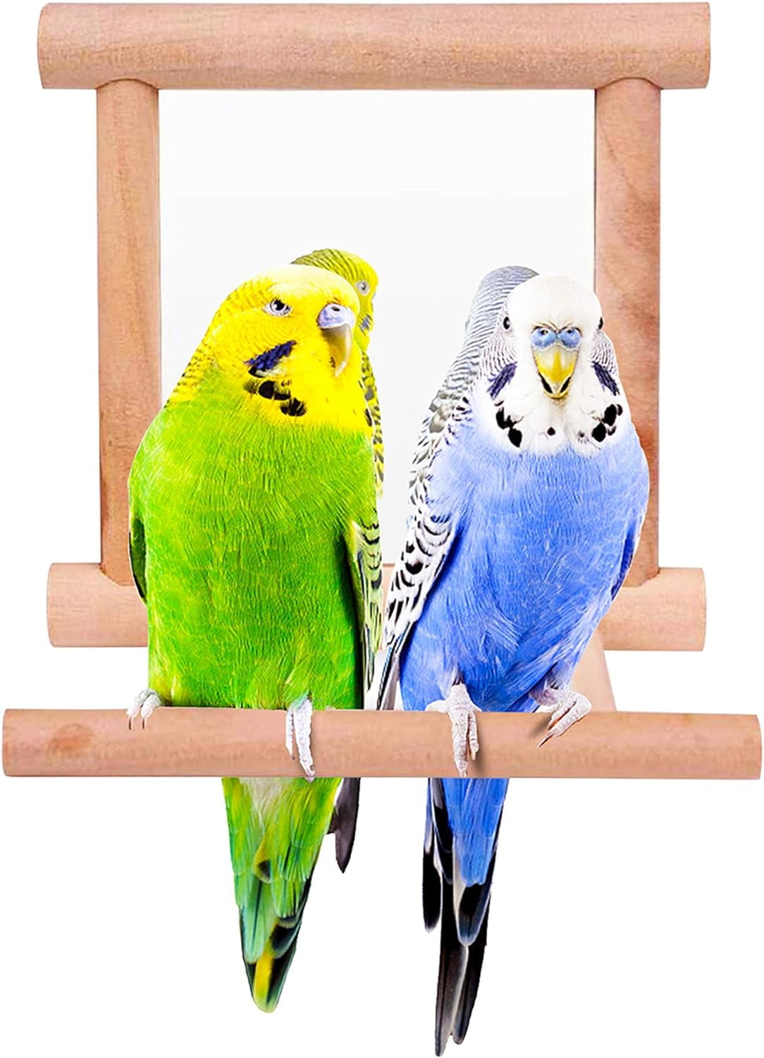 1Pc/2Pcs Bird Parakeet Mirror for Cage, Parrot Perch Stand,Wooden ...