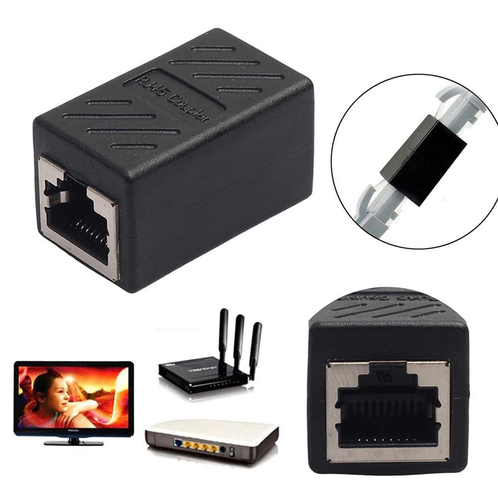 1Pc/2Pcs CAT6 Network Ethernet RJ45 Female – Female LAN Connector ...