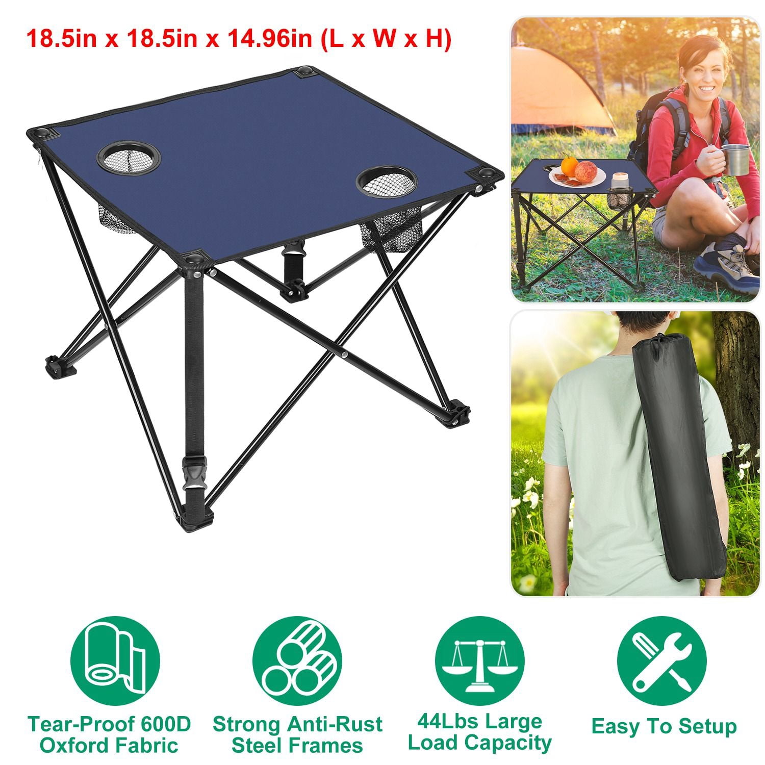 1Pc/2Pcs Options -- Foldable Camping Table Portable Picnic Table ...