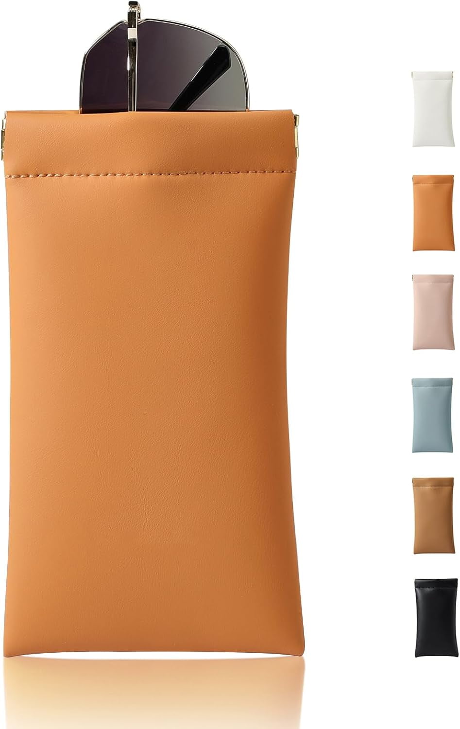 1Pc/2Pcs Squeeze Top Sunglass Case, Soft Leather Eyeglass Glass Case ...