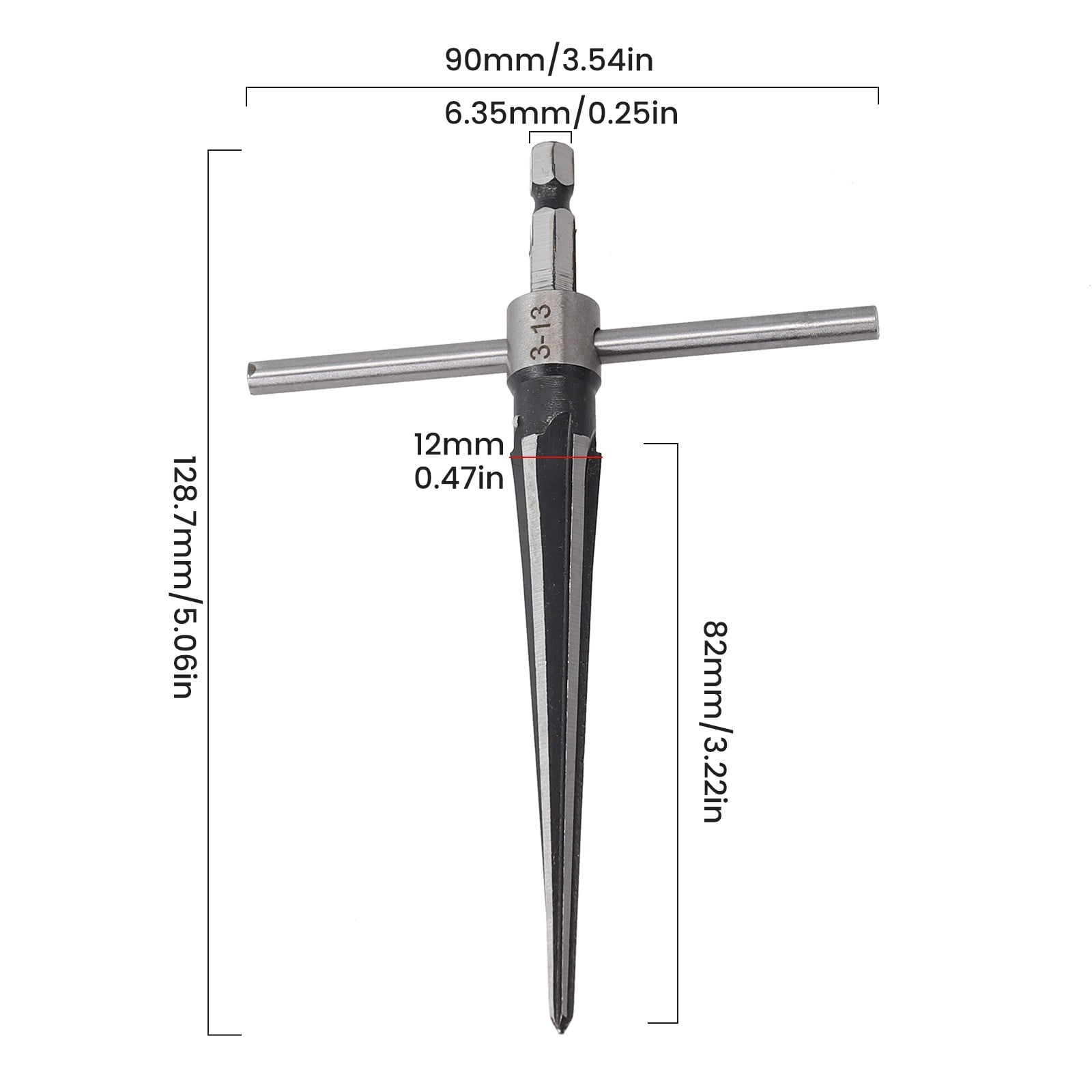 1Pc 3-13Mm Hand Taper Reamer Hand Metal Reamer Deburring Enlarge Pin ...