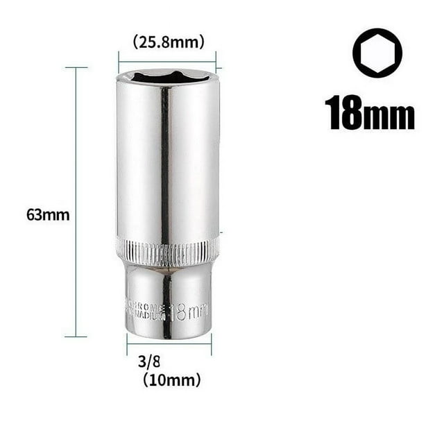 1Pc 3/8Inch Deep Socket Adapter Hex Socket Wrench Heads Ratchet Tool 8-24mm 18mm - Walmart.com
