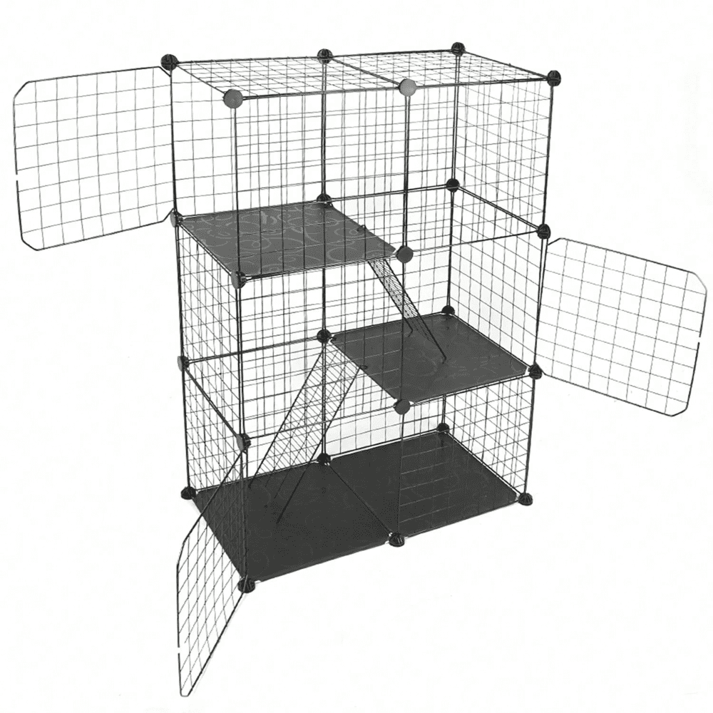 1Pc 3 Tier Cat Playpen Cage Metal Indoor Cat House Detachable Kitten ...