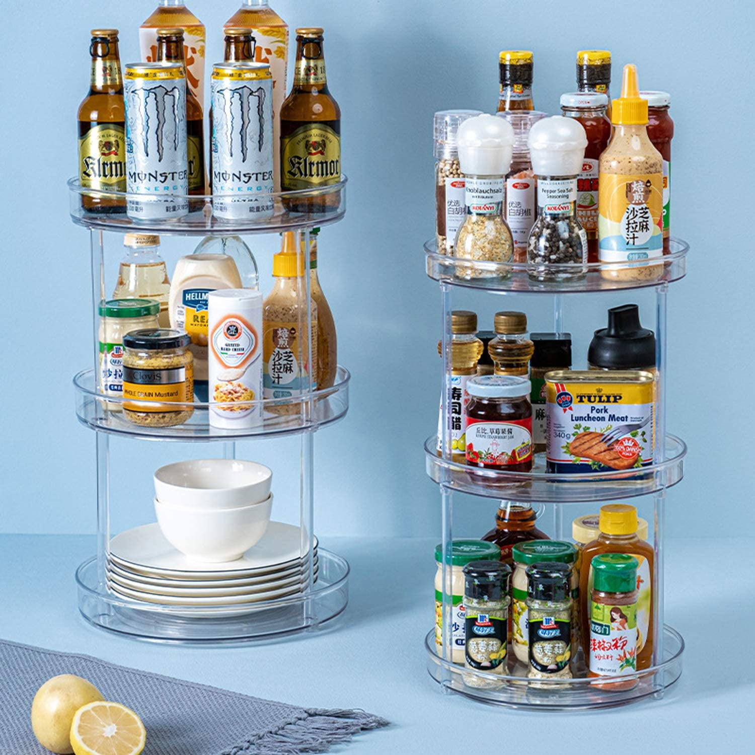 1Pc 3-Tier Large Lazy Susan Rotating Turntable Organizer, for Kitchen ...