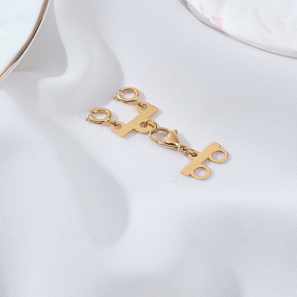 1Pc 304 Stainless Steel Lobster Claw Clasps 2-Strand 4-Hole Golden 37mm ...