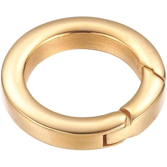 1Pc 304 Stainless Steel Spring Gate Rings Golden Connector Charms Metal ...