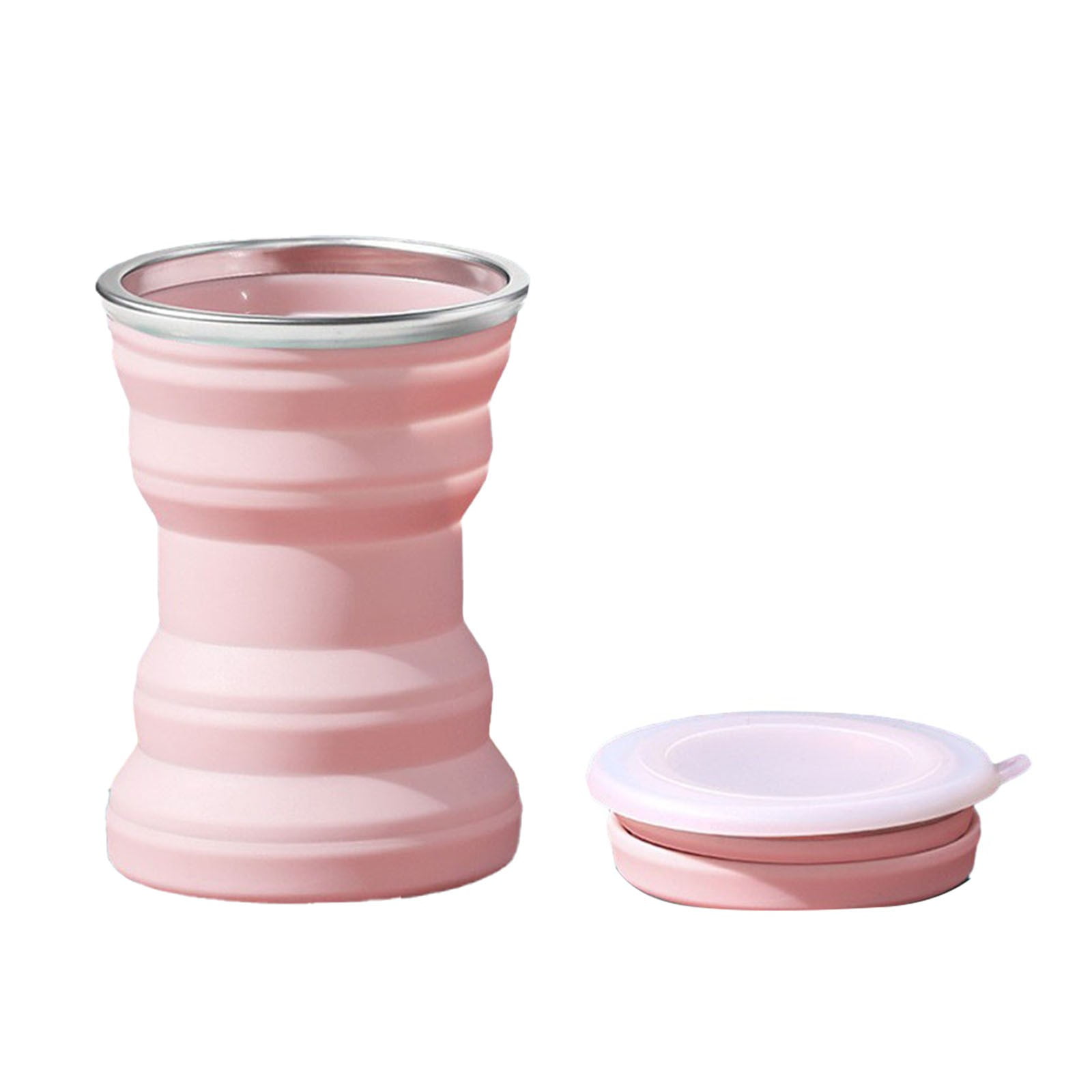 1Pc 320Ml Portable Silicone Retractable Folding Cup With Lid Telescopic ...