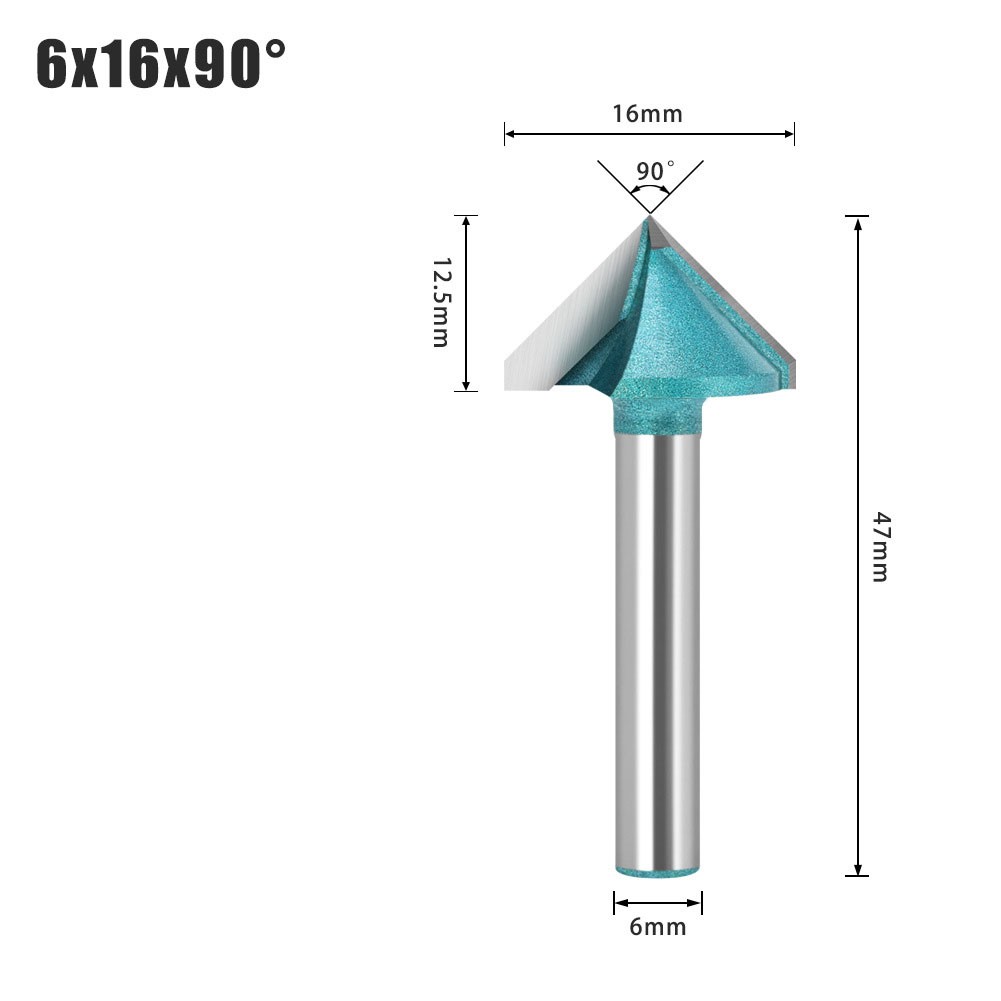 1Pc 3D V Type Slotting Cutter Bit Router Bit 90 120 135 150 Degree ...