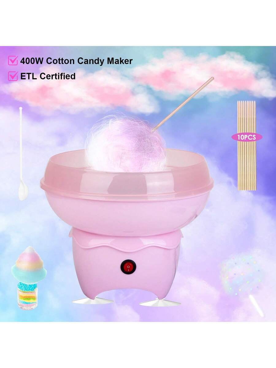 1Pc 400W Electric Cotton Candy Maker Portable Pink Cotton Candy Machine ...