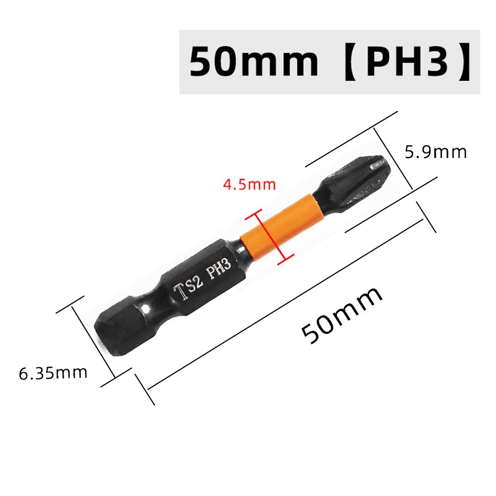 1Pc 50Mm Magnetic Screwdriver Bit 1/4 Inch Hex Shank Alloy Steel Ph1 ...