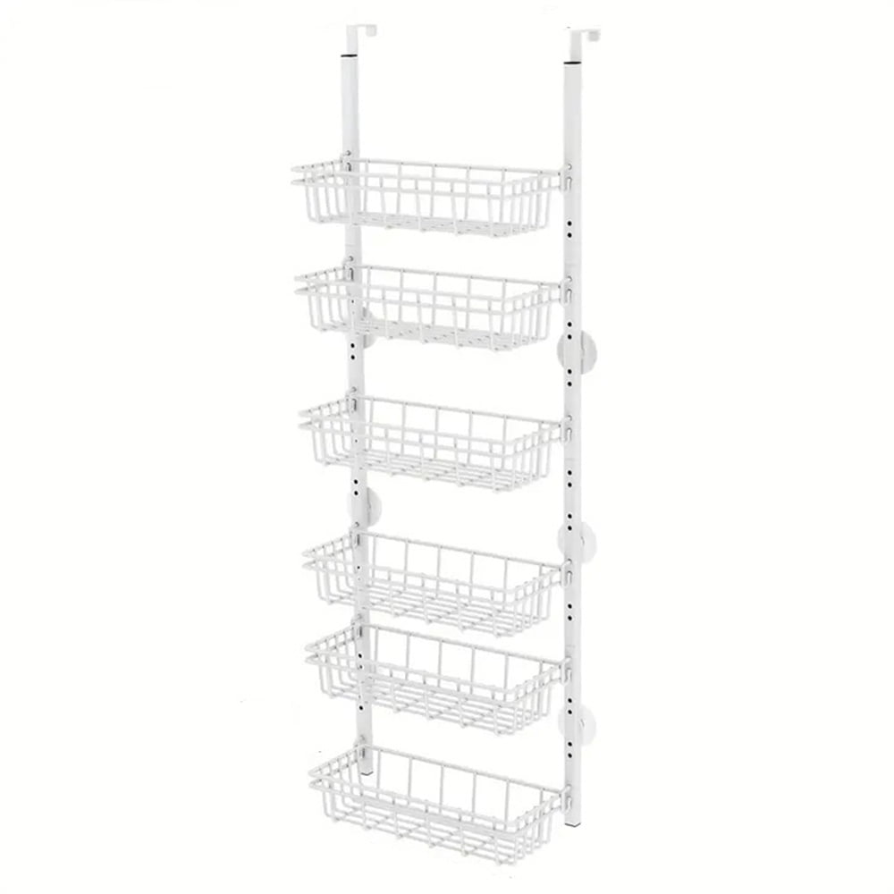 1Pc 6-Layer Behind The Door Adjustable Height Door Shelf Punch-Free ...