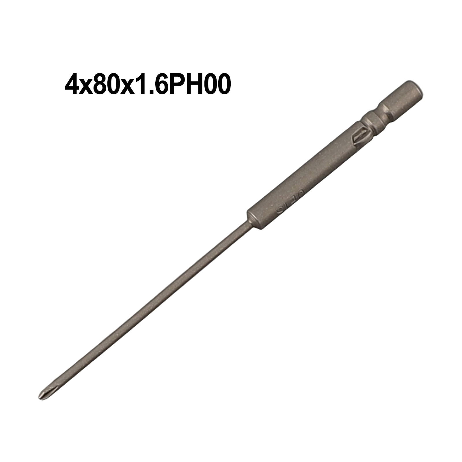 1Pc 80Mm Cross Screwdriver Bit Alloy Steel 4Mm Round Shank Magnetic ...