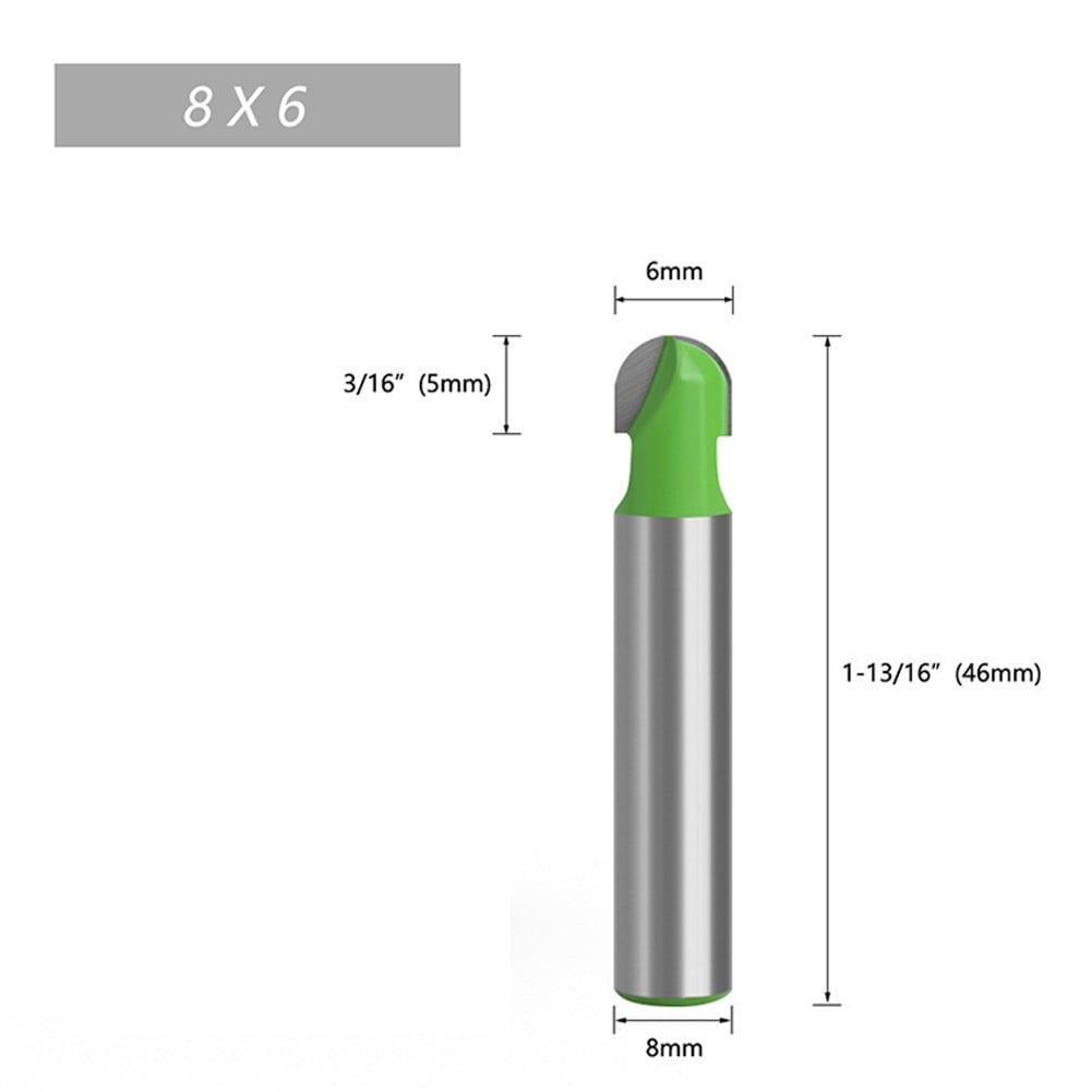1Pc 8Mm Shank Ball Nose End Mill Round Nose Cove Cnc Milling Bit Radius ...