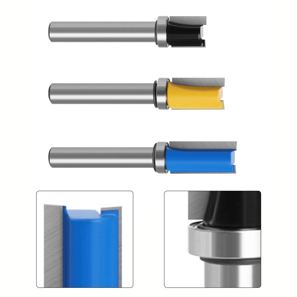 1Pc 8Mm Shank Flush Trim Router Bit Pattern Bit Top Bottom Bearing ...